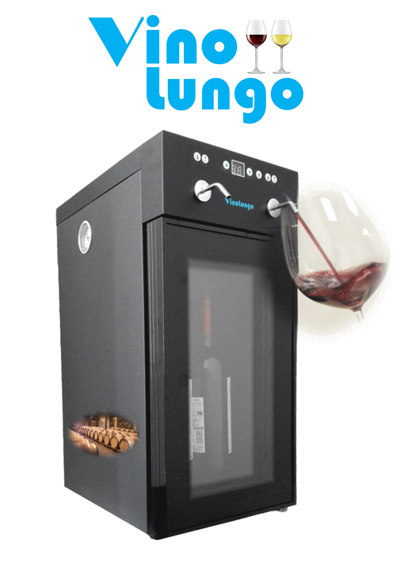 飲食品を長期間、新鮮に、安全に楽しむため…Lungoシリーズ – 抗酸化セラーサーバーVinoLungo